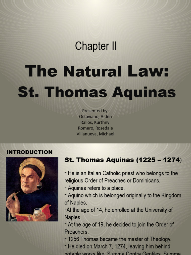 Natural Law - St. Thomas Aquinas | PDF | Thomas Aquinas | Natural Law Natural Law - St. Thomas Aquinas | PDF | Thomas Aquinas | Natural Law