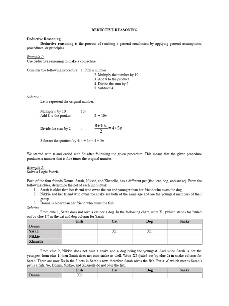 Par 2. Deductive Reasoning | PDF