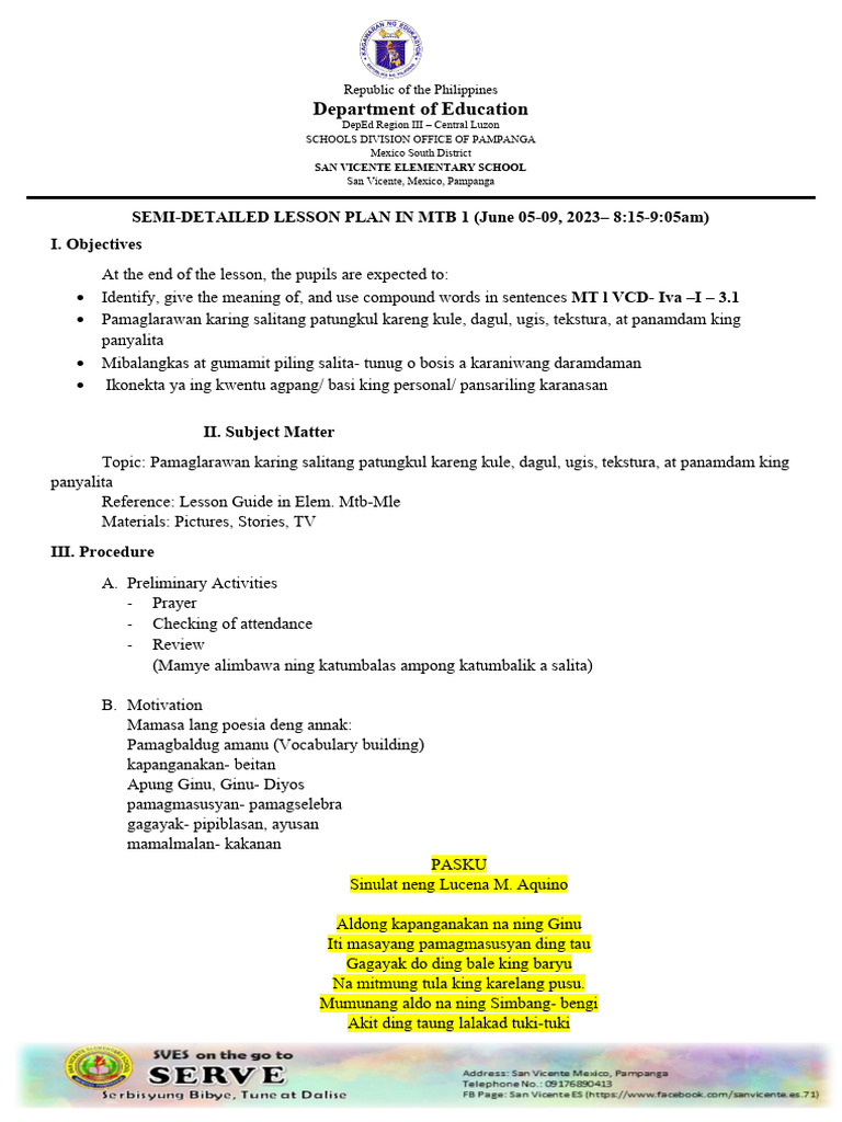 MTB-4TH QUARTER-WEEK6-June 5-9, 2023 | PDF