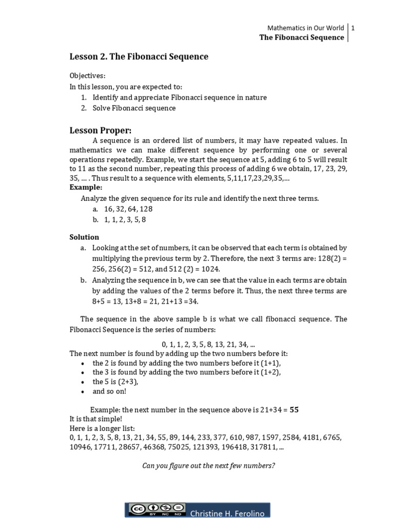 Exploring the Fibonacci Sequence | PDF | Mathematical Concepts ...