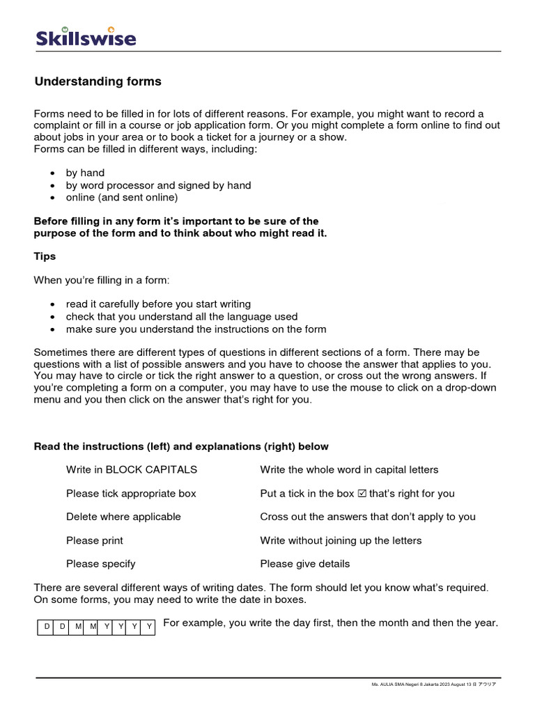 04 Filling Form | PDF