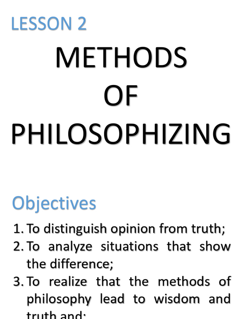 Philo Lesson 2 | PDF | Phenomenology (Philosophy) | Argument