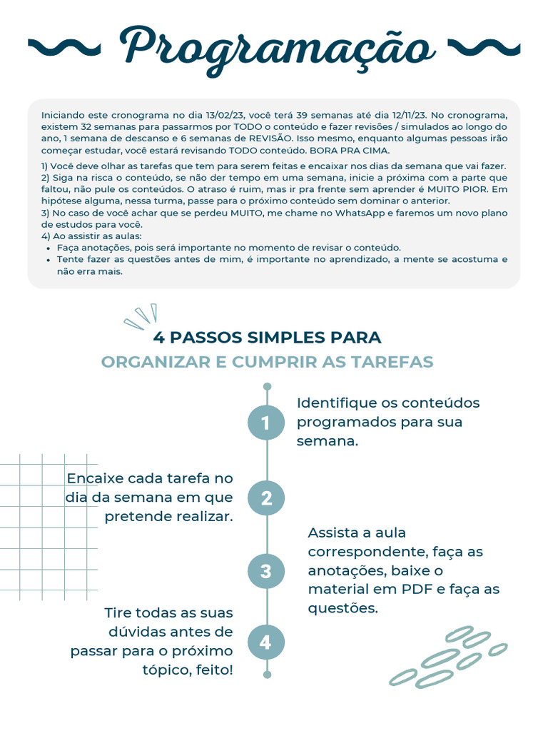 Organizar E Cumprir As Tarefas: 4 Passos Simples para | PDF