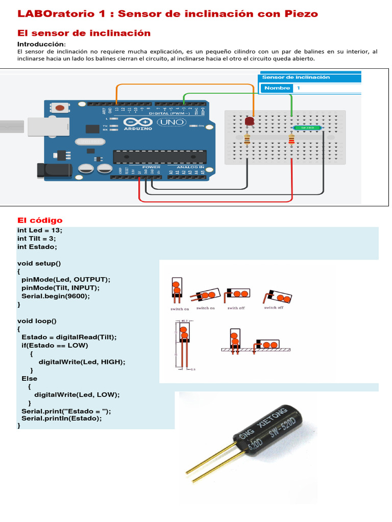 LABOratorio 1y 2 Sensor de Inclinación Con Piezo | PDF
