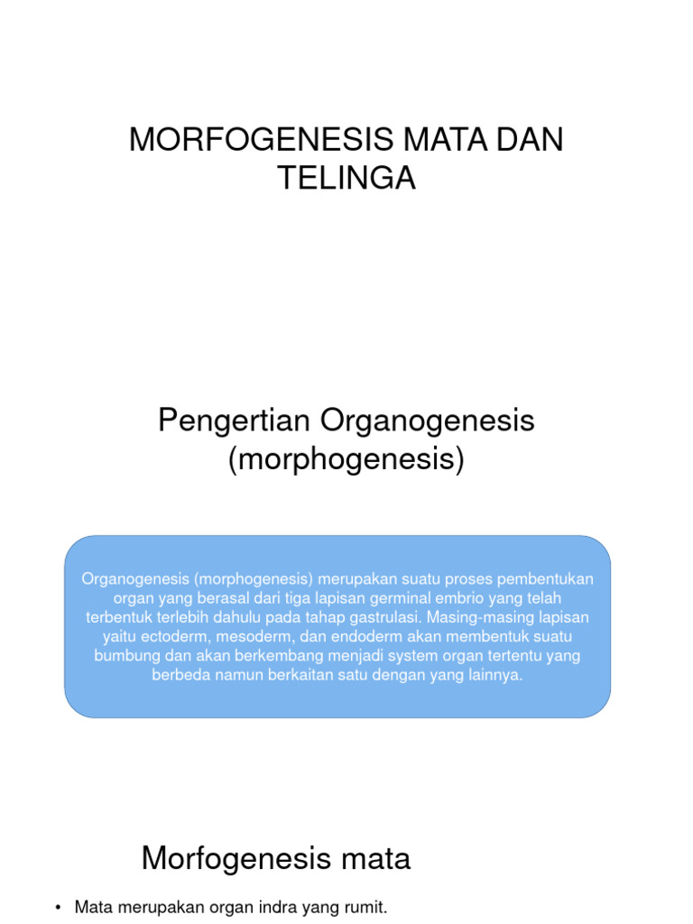 Pertemuan 6. MORFOGENESIS MATA DAN TELINGA | PDF