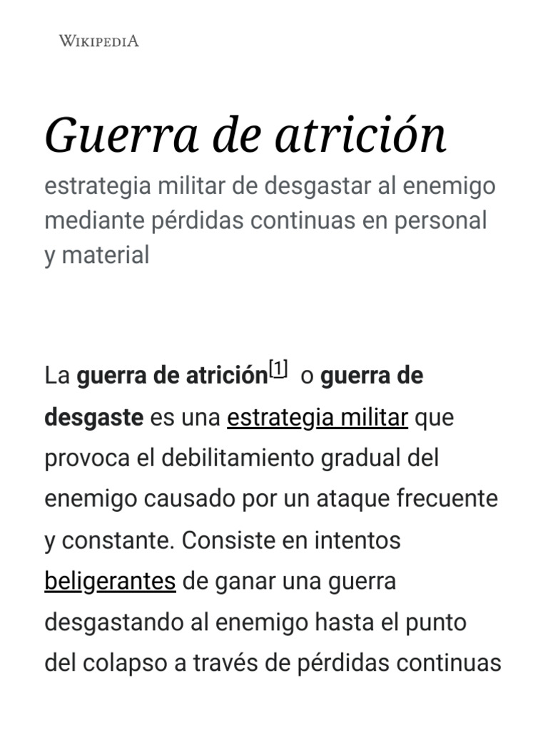 Guerra de Atrición - Wikipedia, La Enciclopedia Libre | PDF ...