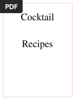 Cocktail Cheat Sheet | PDF | Martini (Cocktail) | Bartending