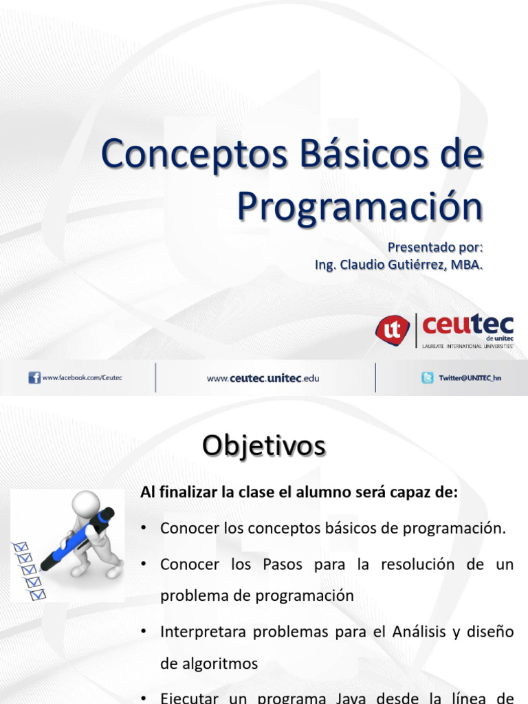 Clase 1 - Conceptos Basicos de Programacion | PDF | Java (lenguaje de programación) | Lenguaje ...
