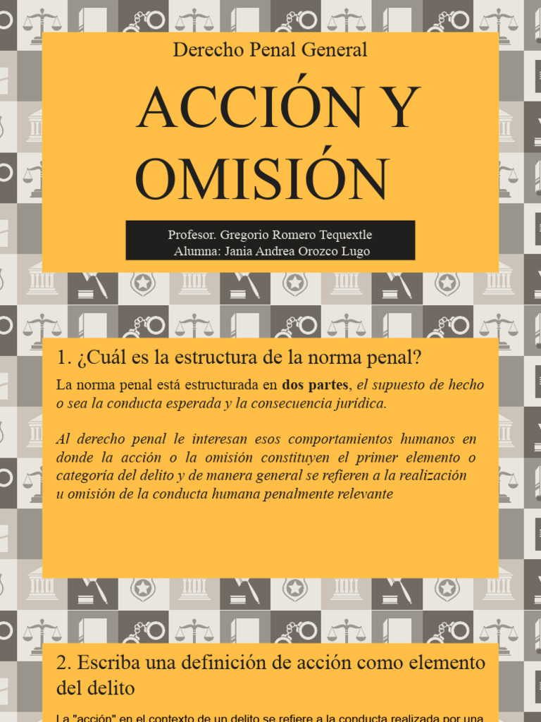 Capitulo 2, Accion y Omision Penal | PDF | Derecho penal | Comportamiento