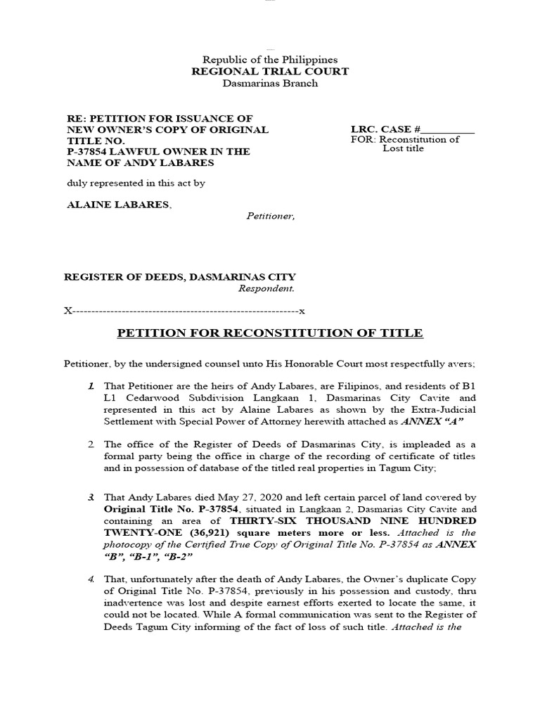 Reconstitution of Title | PDF | Public Law | Judiciaries