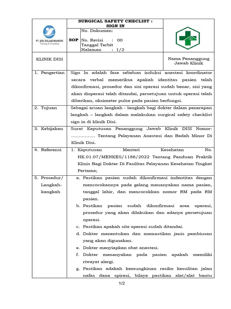Sop Sign in (SSC) | PDF