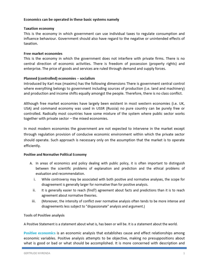 Lesson 8 - Tools of Positive Analysis | PDF | Externality | Economics