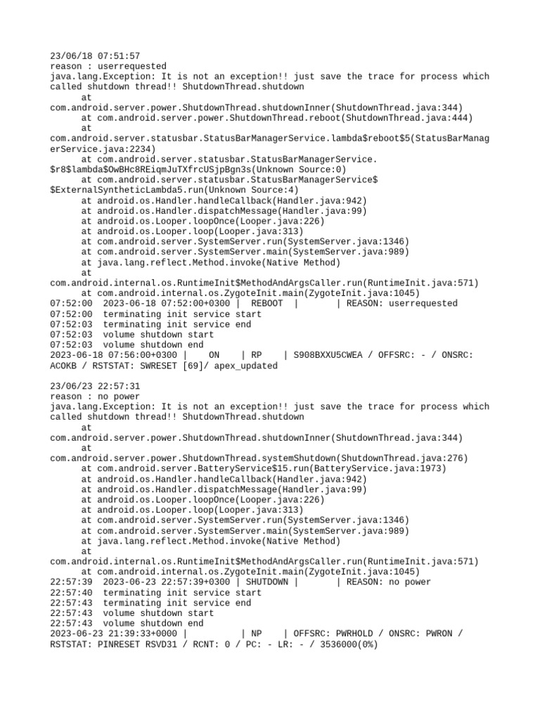 Power Off Reset Reason Backup Pdf Java Programming Language Technology Development