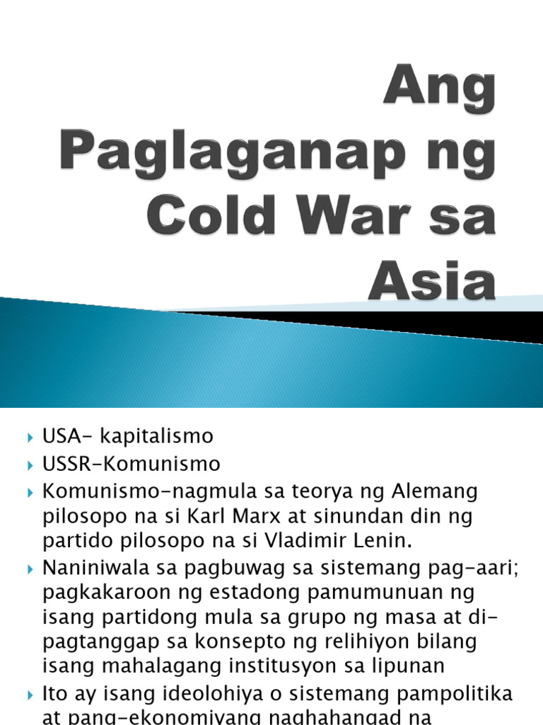 Ang Paglaganap NG Cold War Sa Asia Gr7-1 | PDF