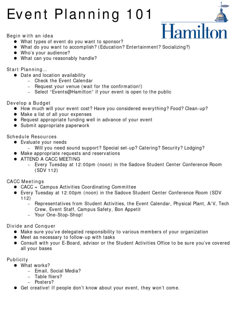 Event Planning Guide & Checklist | PDF