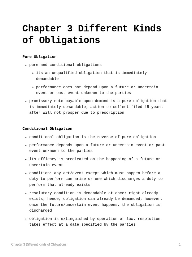 Types of Legal Obligations Explained | PDF | Breach Of Contract ...