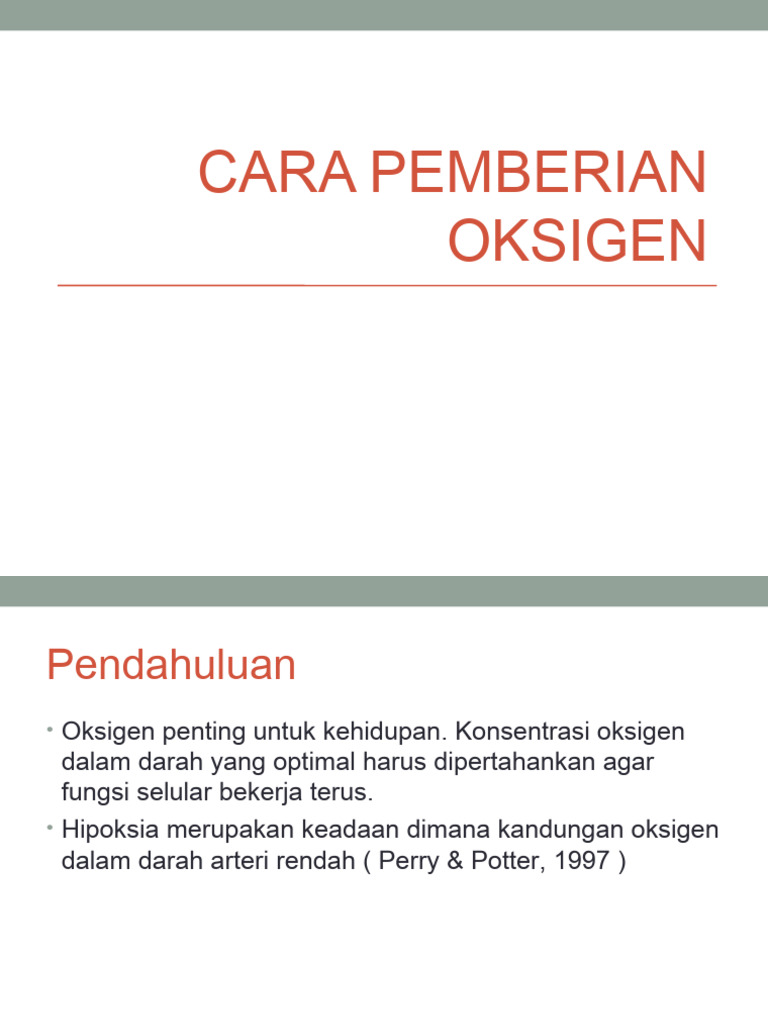 Cara Pemberian Oksigen | PDF | Kesehatan Holistik