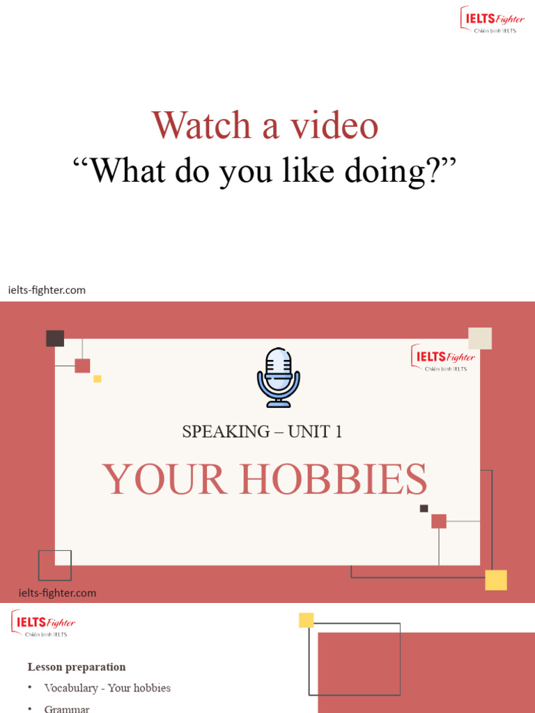 Speaking - Unit 1. Your Hobbies | PDF