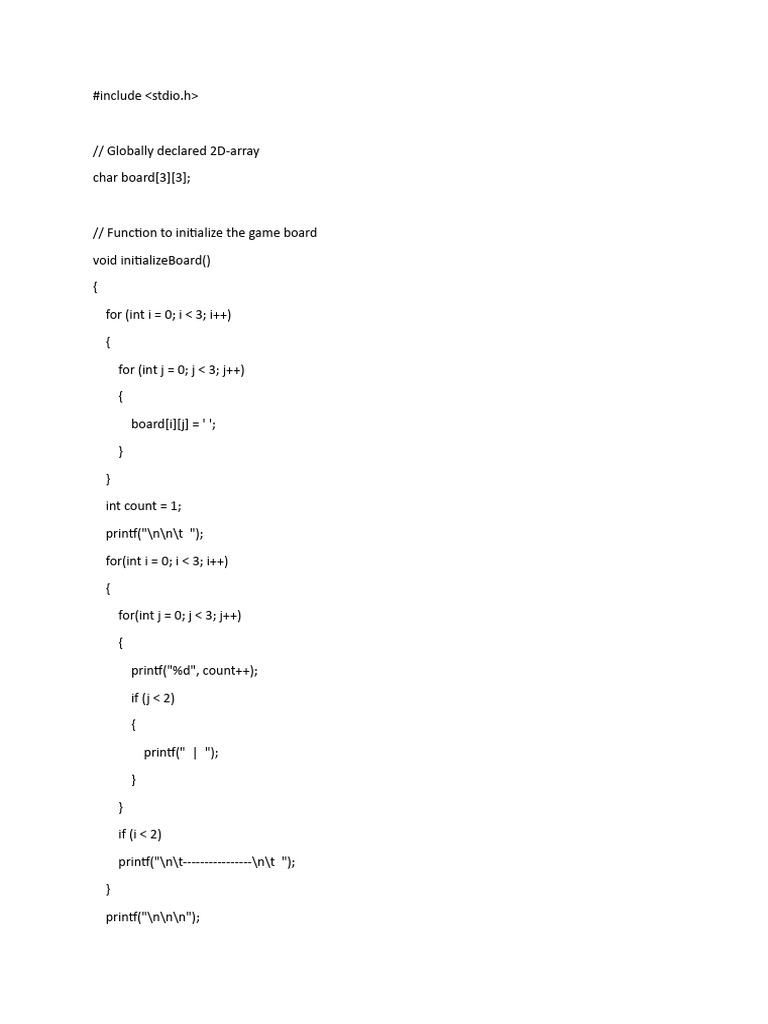 Tic Tac Toe | PDF | Computer Programming | Computing