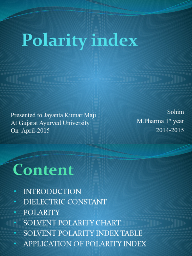 Indeks Polaritas | Download Free PDF | Solvent | Chemical Polarity