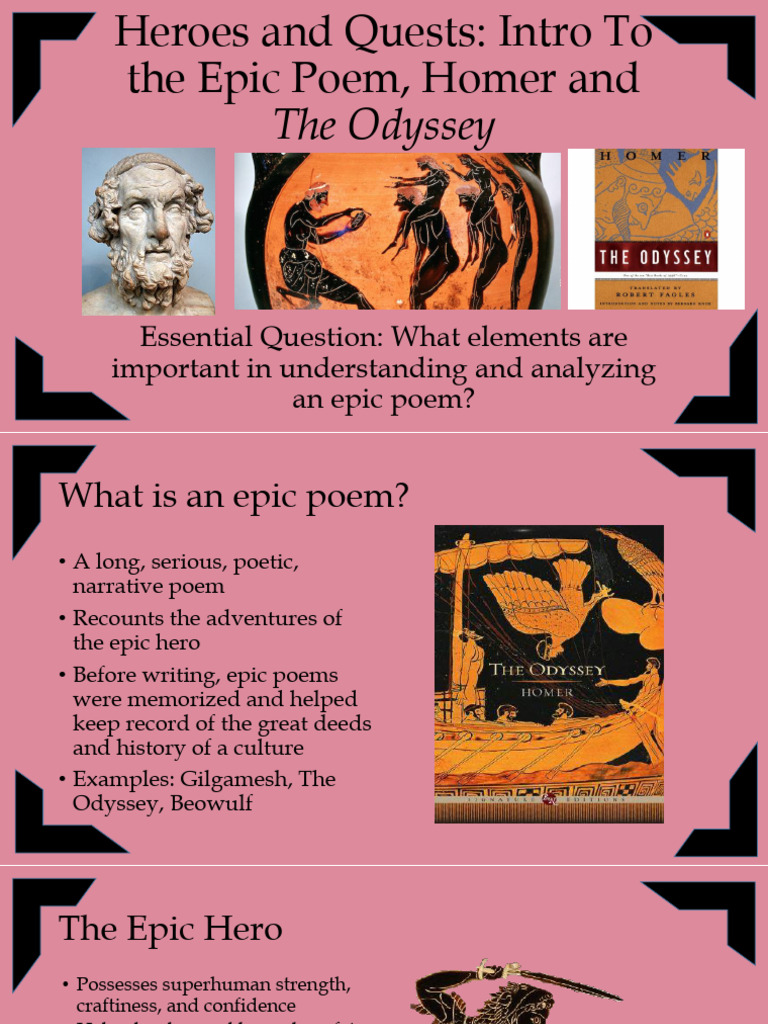 Epic Poem Powerpoint | PDF | Odyssey | Homer