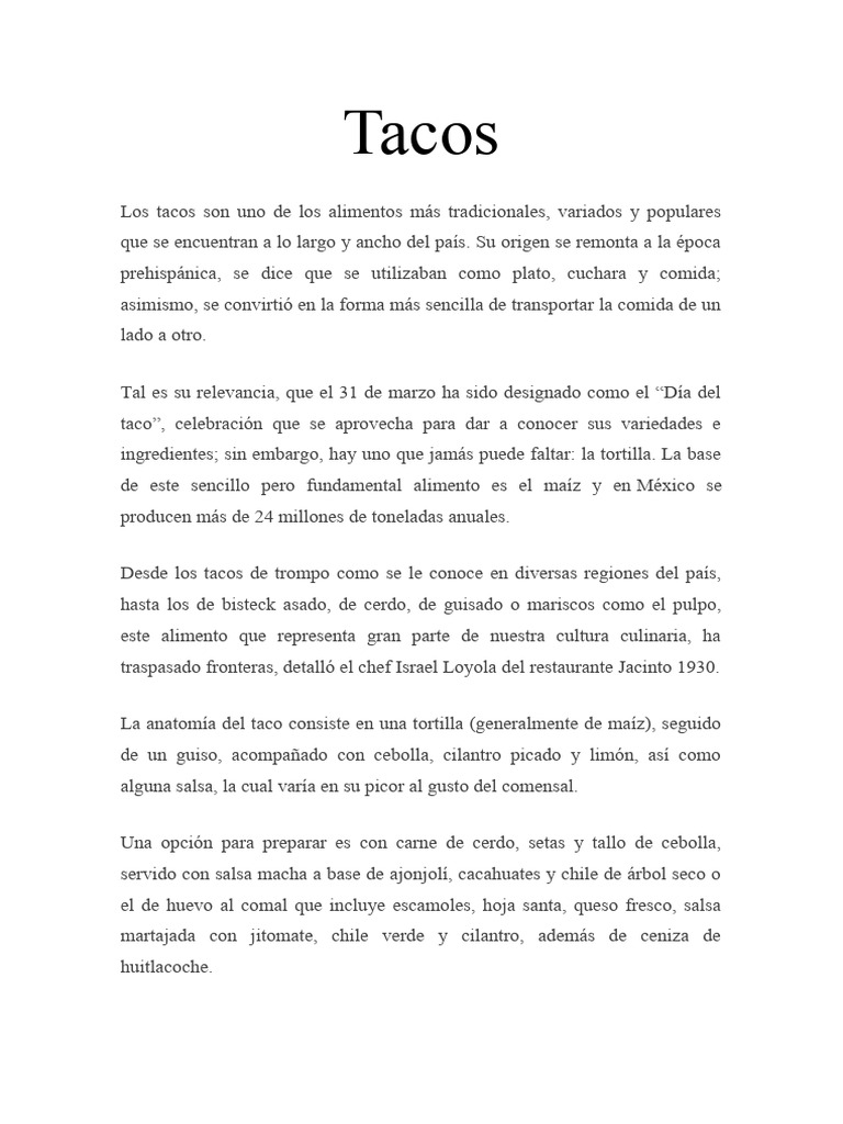 Tacos | PDF