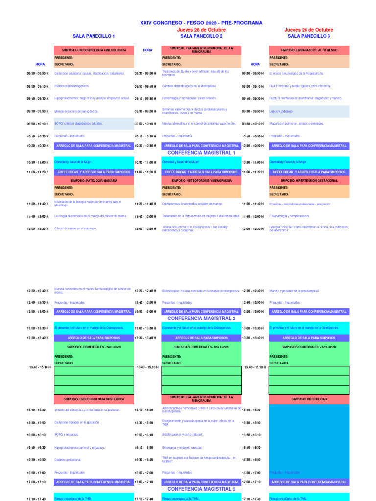 Programa Congreso FESGO 2023 | PDF