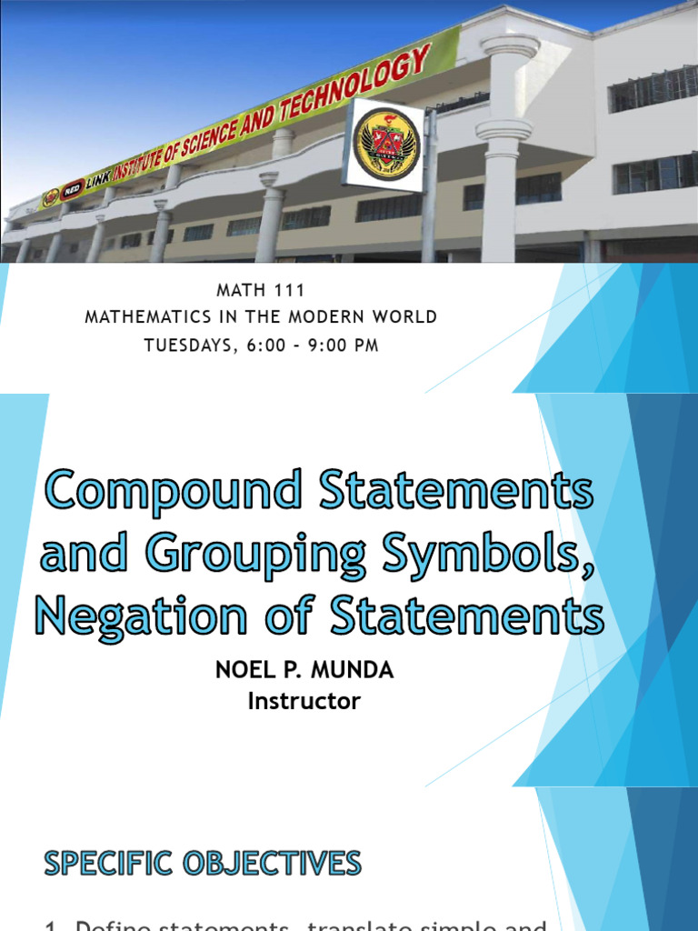 13 Compound Statements and Grouping Symbols | PDF