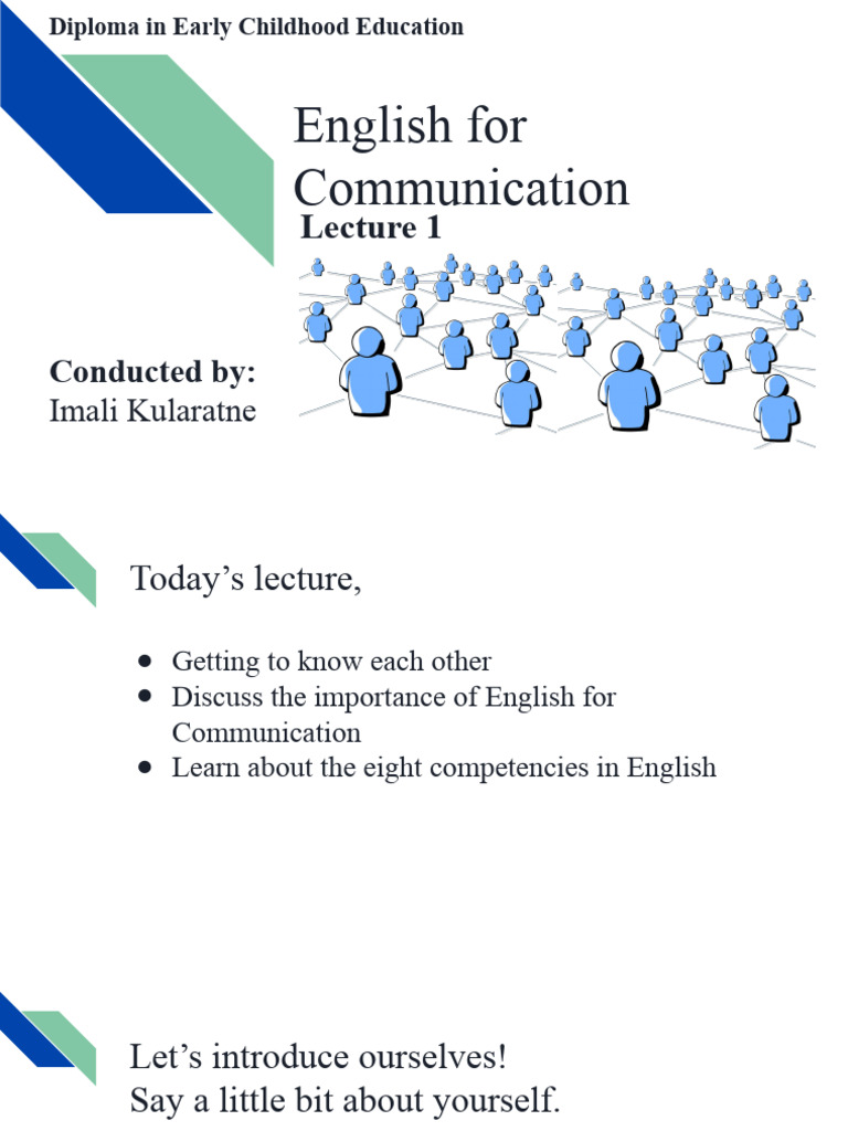 English For Communication - Lecture 1 | PDF | Communication | English Language