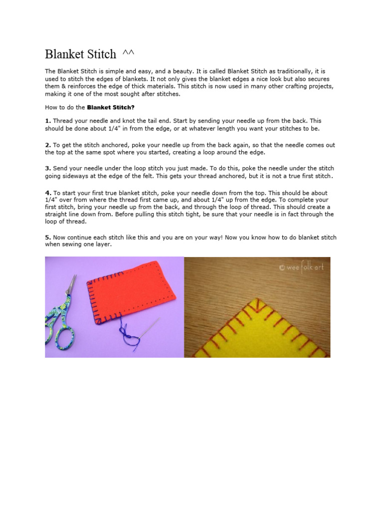 Blanket Stitch | PDF