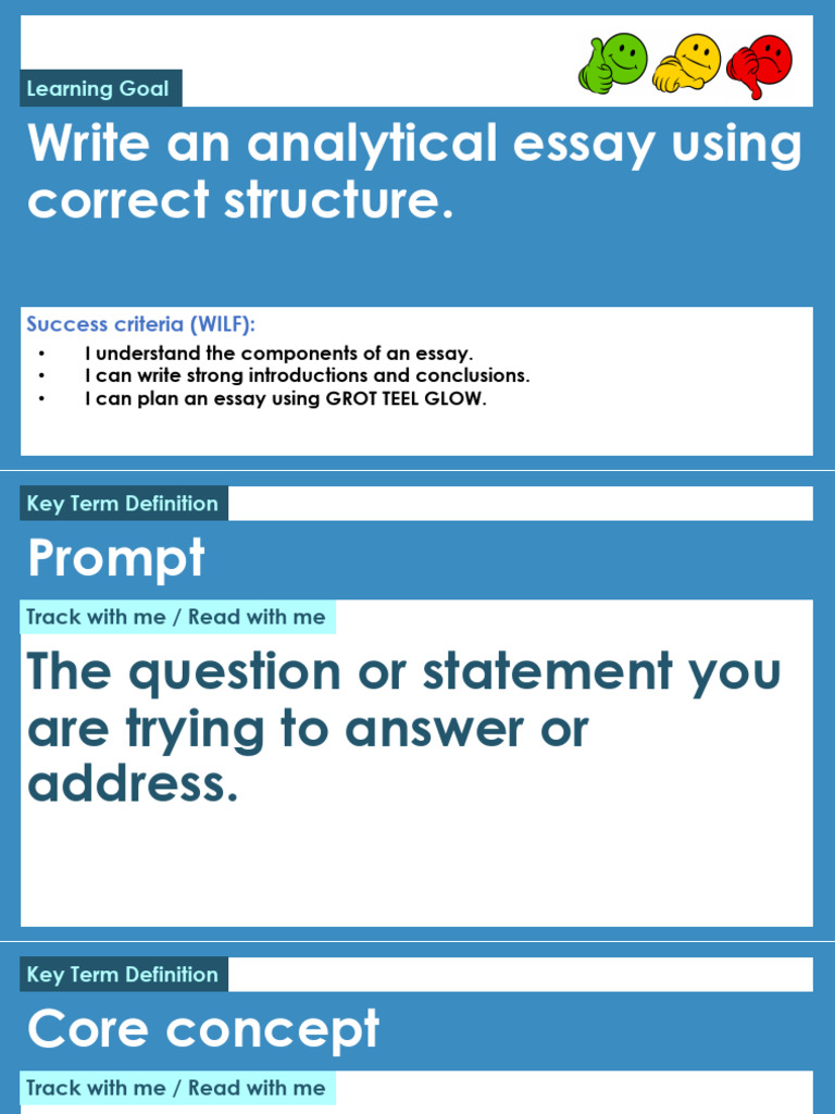 Yr 8 Essay Structure RLAG | PDF | Essays | Concept