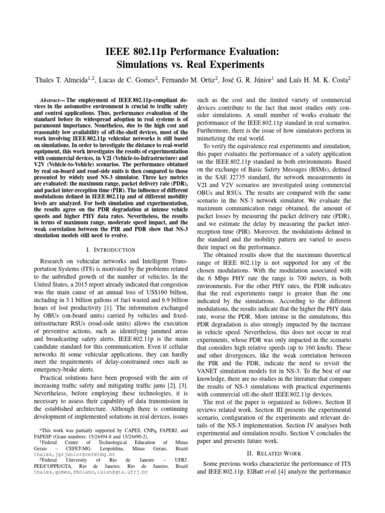 Simulation Vs Real Experiments Pdf Ieee 802 11 Simulation