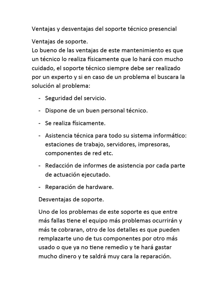 Ventajas y Desventajas | PDF