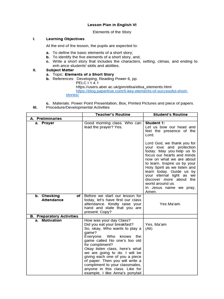 Lesson Plan in English-Guevarra | PDF