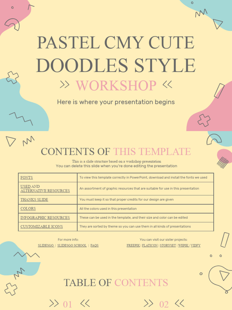 Pastel CMY Palette Cute Doodles Style Workshop by Slidesgo | PDF