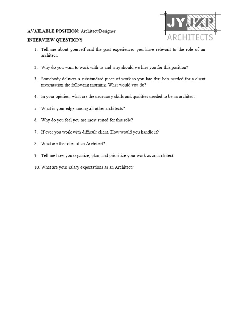 Questions for Architect Interviews | PDF