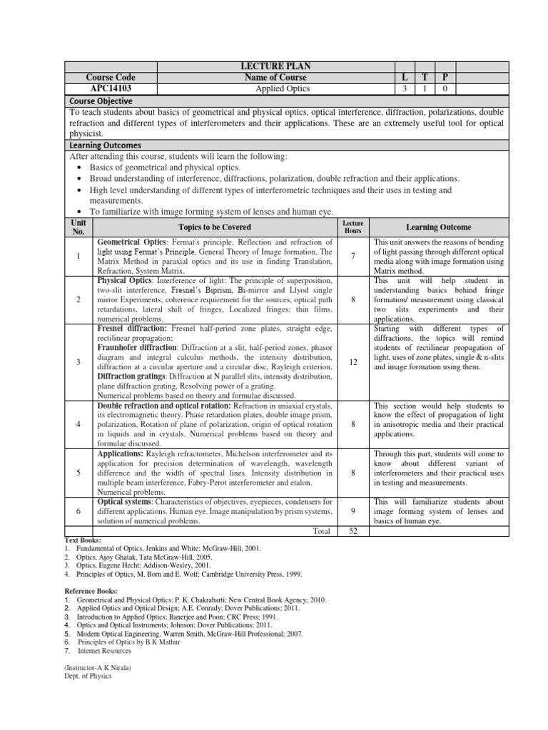 Lecture Physics Pdf Optics Diffraction