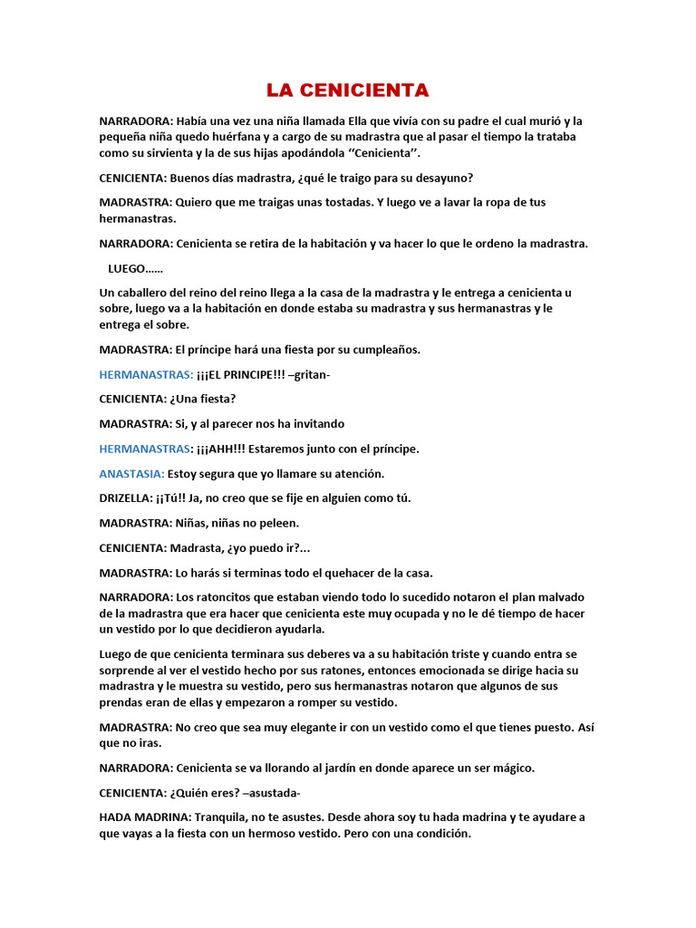 Hermanastras de Cenicienta: Anastasia y Drizella | PDF | Poesía