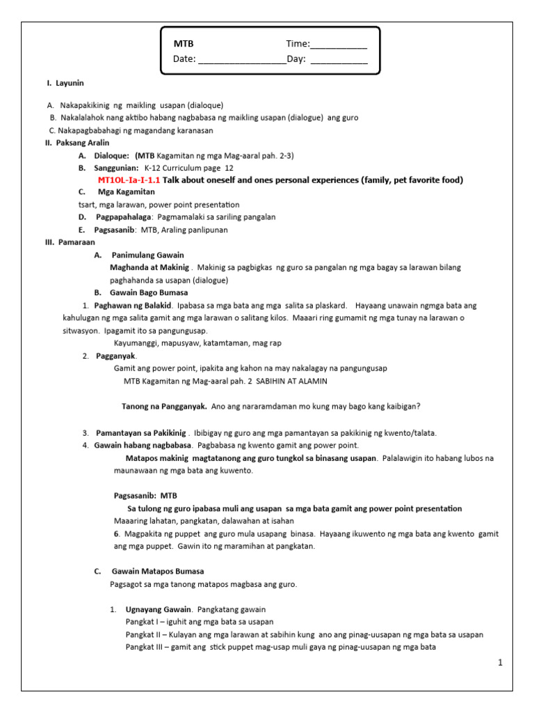 MTB Ist Grading Week 1 | PDF