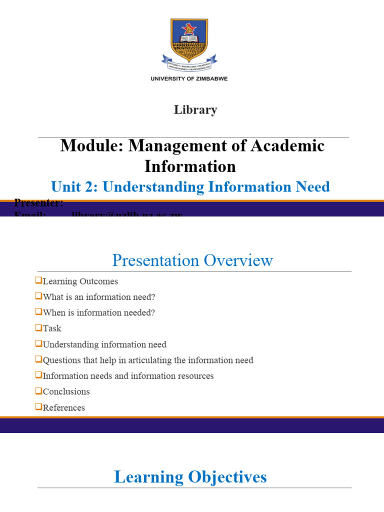 UNIT - 2 - Understanding Information Need | PDF | Information | Libraries