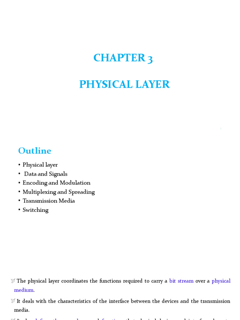Chapter 3 - Physical Layer | PDF | Modulation | Transmission Medium