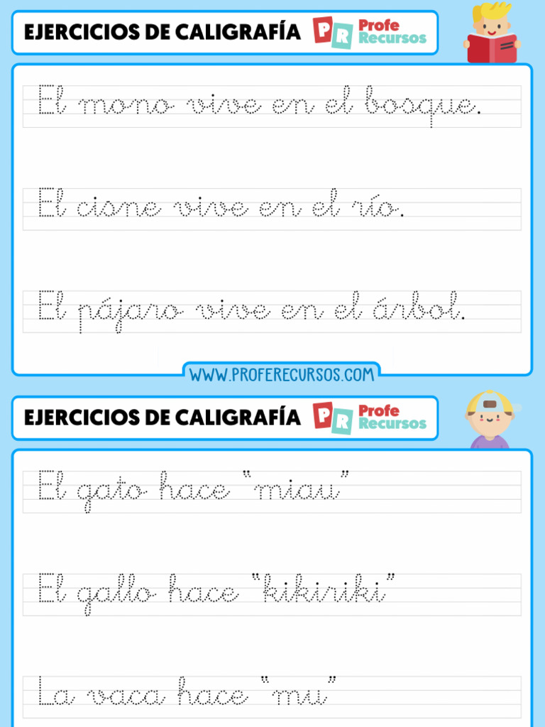 Fichas Caligrafía | PDF