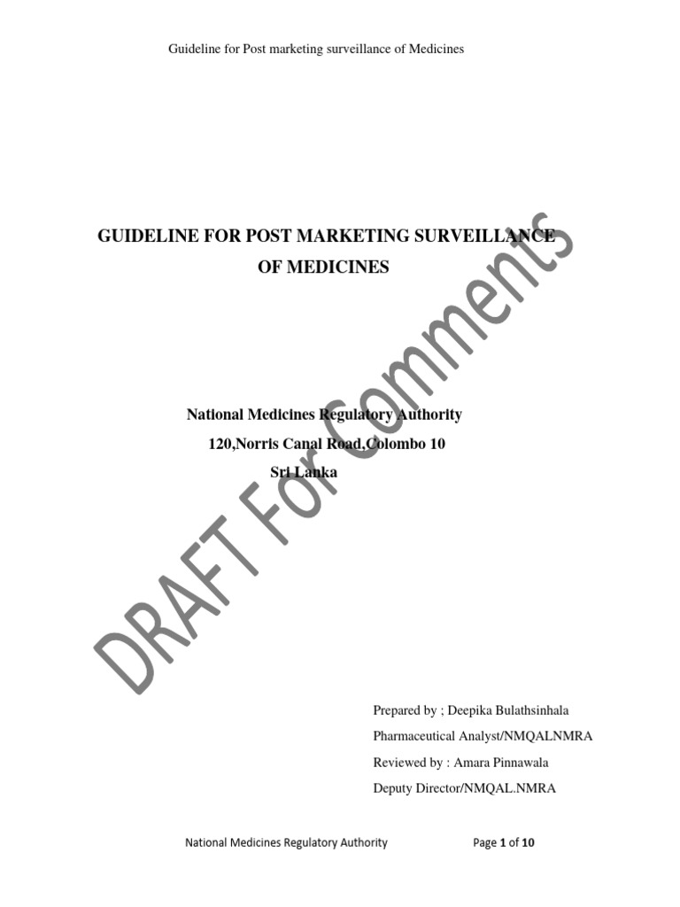 Guideline For Post Marketing Surveillance Of Medicines PDF