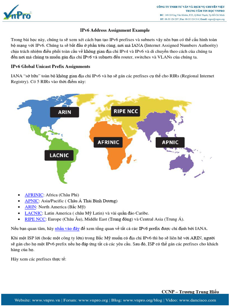 IPv6 Address Assignment Example | PDF