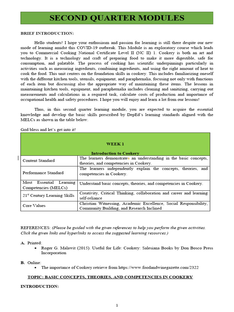 T.L.E 7 2Q | PDF | Kitchen Utensil | Chef