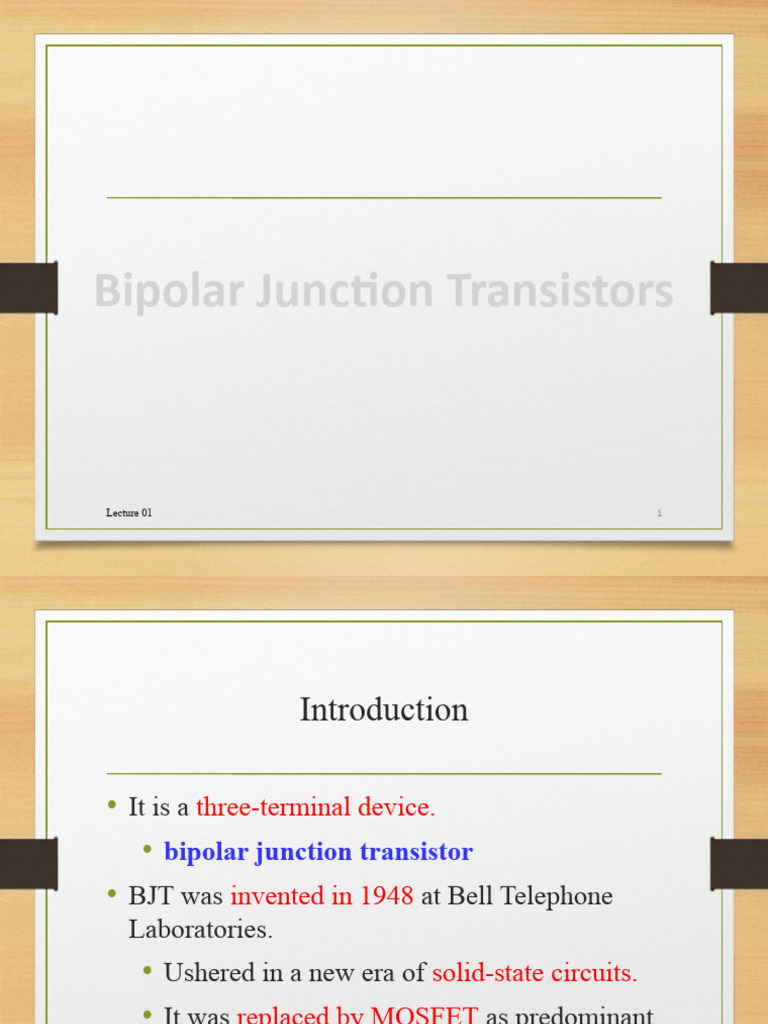 Transistor PPT Electtronics | PDF | Bipolar Junction Transistor ...
