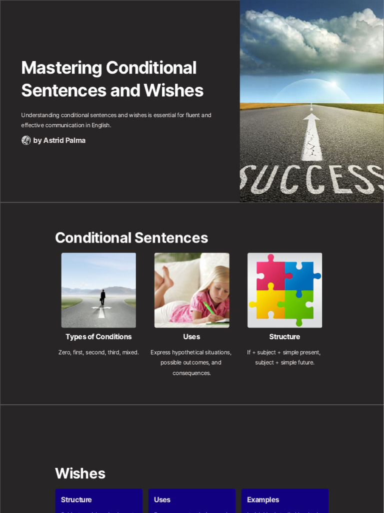 Mastering Conditional Sentences and Wishes | PDF | Verb | English Grammar Mastering Conditional Sentences and Wishes | PDF | Verb | English Grammar