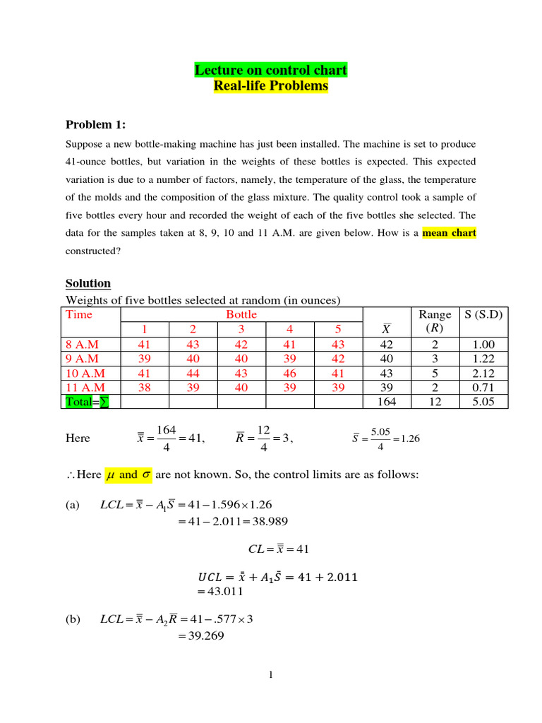 Lecture On C - Chart - Problems | PDF | Scientific Method | Statistical ...