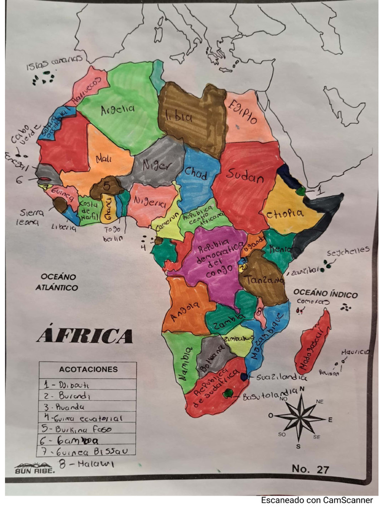 Mapa Mundial Con Colores y Nombres | PDF