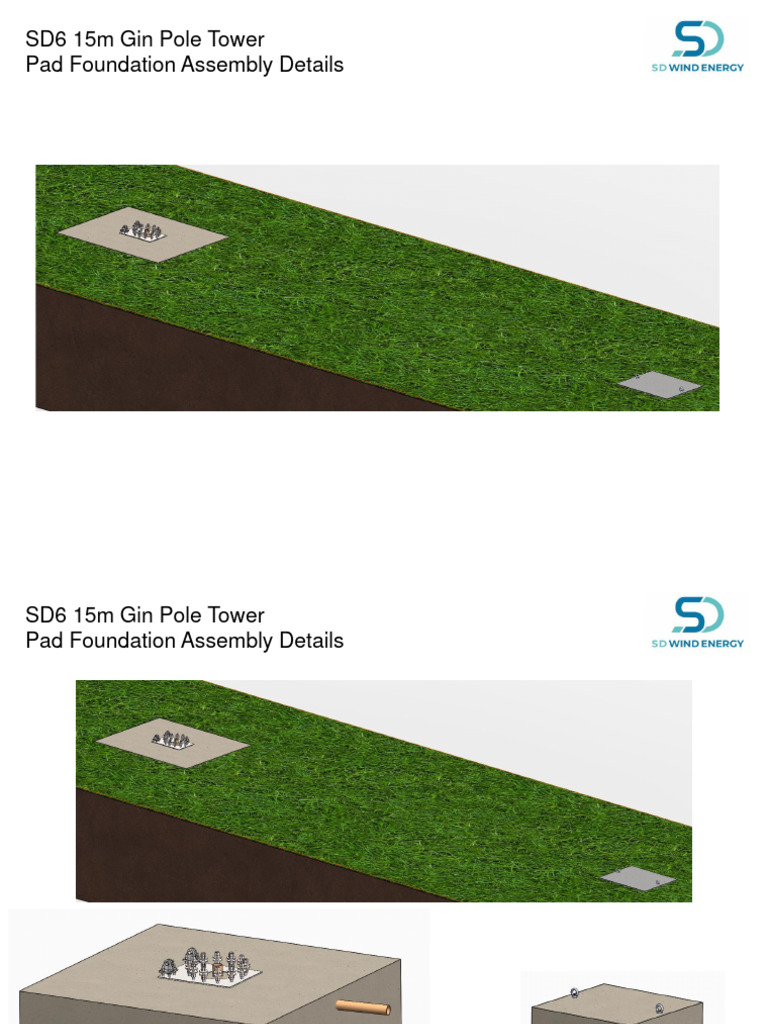 SD6 15m Gin Pole Tower Foundation Guide | PDF | Civil Engineering ...
